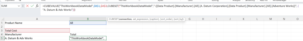 Excel Cube Functions Explained Cubevalue Cubeset Cubemember 0696