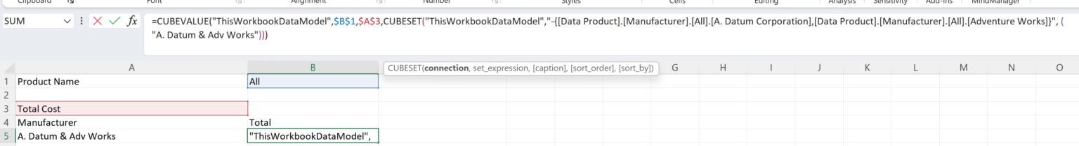 Excel Cube functions explained: Cubevalue, Cubeset, Cubemember, Cuberankedmember » Data Empower ...