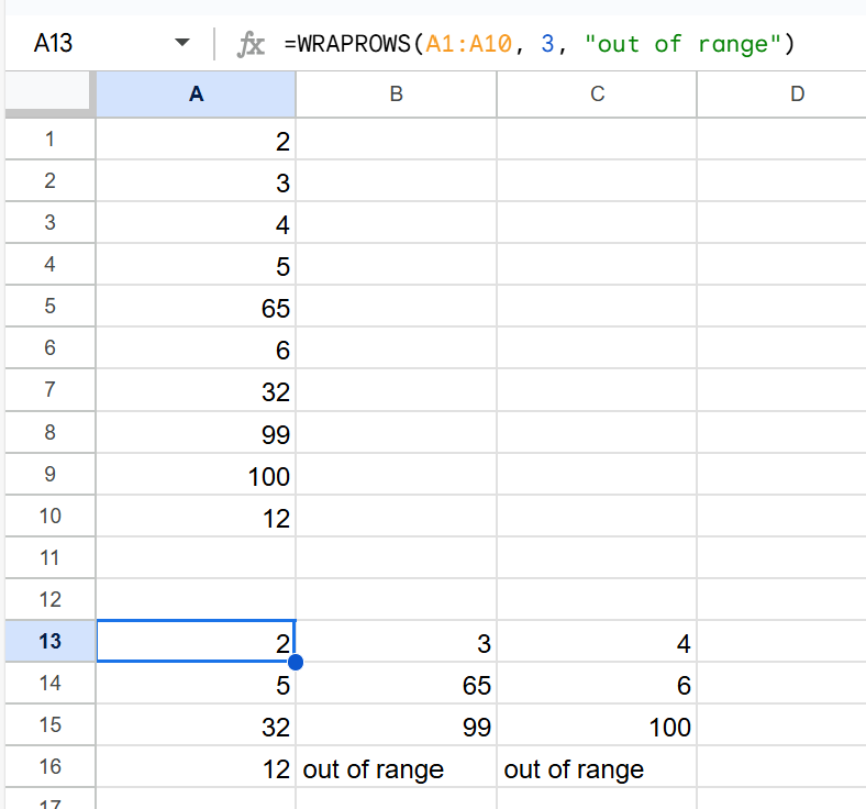WRAPROWS Google Sheets function » Data Empower - The Data Matrix